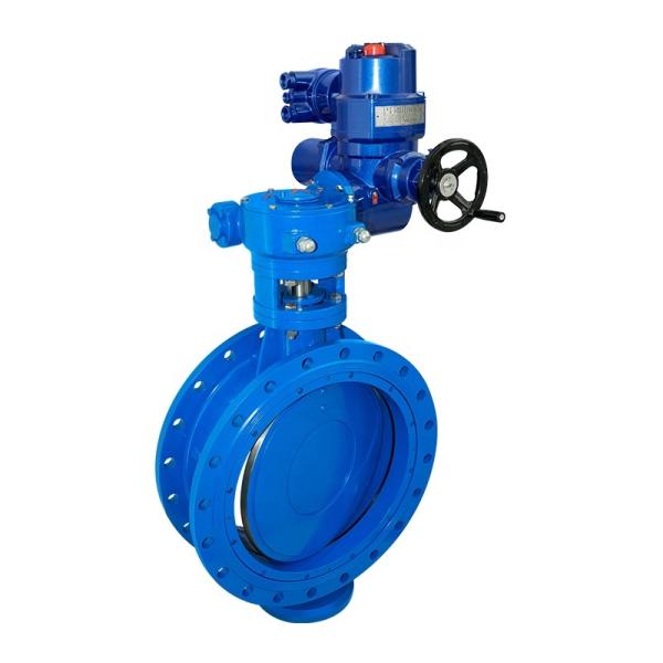 Quality Dn600 Rubber Lined Electric butterfly Valve Water Type with Dust Flange for sale