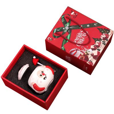 Cina American Style Natale Babbo Natale Uomo di Neve Tazza di caffè in ceramica con coperchio e cucchiaio Set regalo in vendita