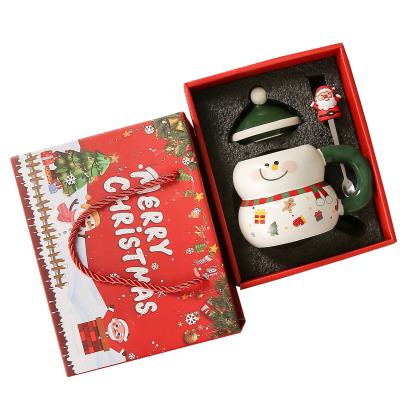 Cina Capacità 400ml Carino pupazzo di neve Babbo Natale Caffè Ceramica Mike Mug Con Scatola Regalo in vendita