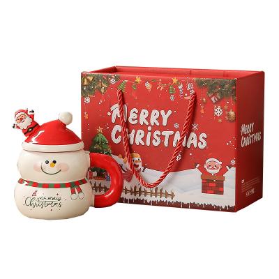 Cina Tazza da caffè in ceramica di Natale con scatola regalo in vendita