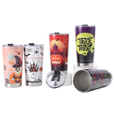 China 304 Stainless Steel 3D Printed Beer Cup 20oz Car Thermos Cup with Halloween Design for sale