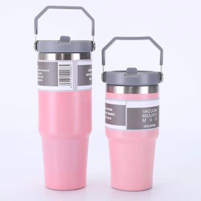 China 20 oz 30 oz roestvrij staal vacuüm geïsoleerde tumbler met handvat deksel voor kantoor / auto / huis Te koop