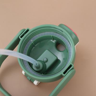 China Cartoon Design 800 ml roestvrij staal koffie reis vacuüm fles beker met riem en stro Te koop