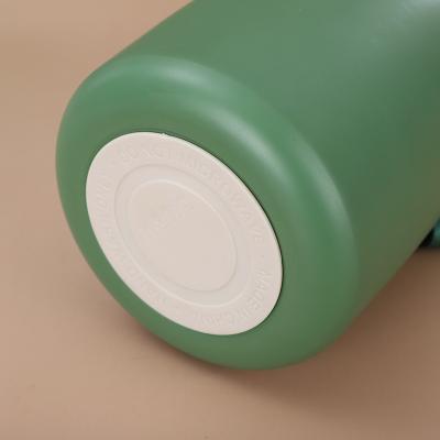 China Cartoon Design 800 ml roestvrij staal koffie reis vacuüm fles beker met riem en stro Te koop