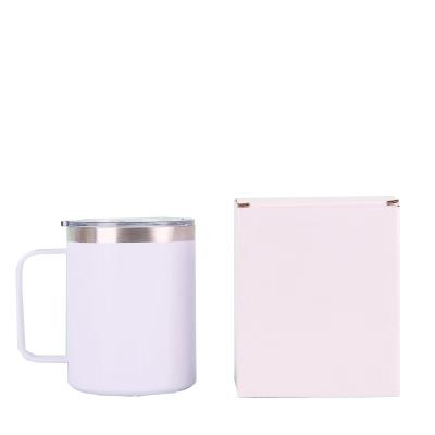 Cina Logo personalizzato Tazza da caffè in acciaio inossidabile 12 oz 304 Campeggio all'aperto Tazza portatile con maniglia in vendita