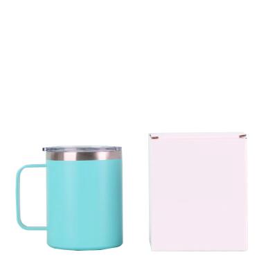 Cina Logo personalizzato Tazza da caffè in acciaio inossidabile 12 oz 304 Campeggio all'aperto Tazza portatile con maniglia in vendita