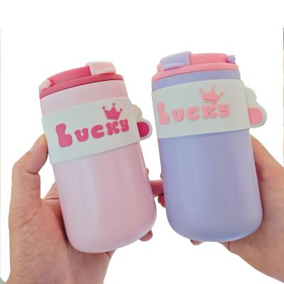 China Roestvrij staal cartoon sportfles 420 ml Lucky Coffee Mug Vacuum geïsoleerde thermos Te koop