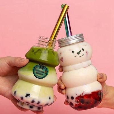 Cina Regalo di Natale Custom 300ml/500ml Bottiglia d'acqua di plastica con bel disegno da pupazzo di neve in vendita