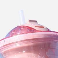 China 480ml Plastic Drinking Water Bottle 400g Double Wall Cup with Straw Custom Pattern for sale