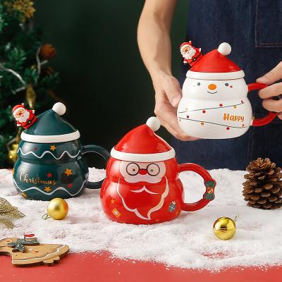 China Creatieve kerstkoffiekoppen 480 ml capaciteit Sublimatie Printing Santa Claus Design Te koop