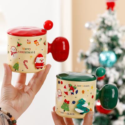 Cina High Beauty 3D Christmas Mug Gift Cover Con Cucchiaio Sublimazione Stile Disegno Personalizzato in vendita