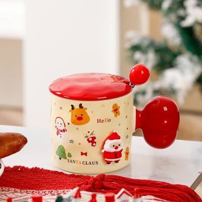 Cina High Beauty 3D Christmas Mug Gift Cover Con Cucchiaio Sublimazione Stile Disegno Personalizzato in vendita