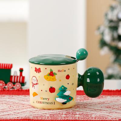 Cina High Beauty 3D Christmas Mug Gift Cover Con Cucchiaio Sublimazione Stile Disegno Personalizzato in vendita