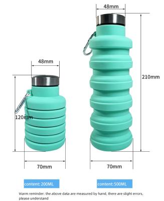 Cina Bottiglia per sport all'aria aperta Bottelle d'acqua di silicone colorate e ricaricabili con logo personalizzato in vendita