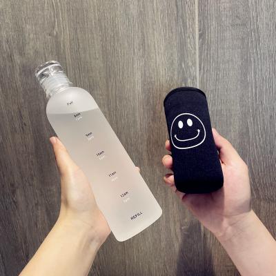 Cina Bottiglia d'acqua di plastica per palestra sostenibile da 500 ml con scala temporale impermeabile e priva di BPA in vendita