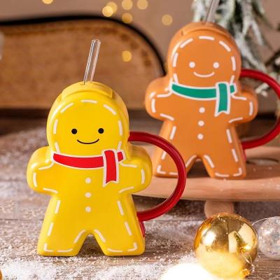Cina 16oz di cartoni animati Carina ceramica Natale Pane di zenzero Tazza di caffè Perfetto per la stagione delle vacanze in vendita