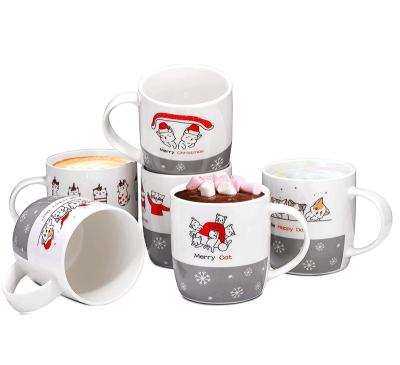 Cina 14 OZ Tazza di caffè natalizia con design di Babbo Natale divertente Tazze personalizzate di cioccolato caldo in vendita