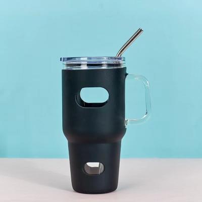 Cina Sublimazione di grado alimentare 32 oz Tumbler di vetro con coperchio di legno e paglia Eco-friendly in vendita