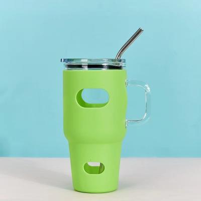 Cina Sublimazione di grado alimentare 32 oz Tumbler di vetro con coperchio di legno e paglia Eco-friendly in vendita