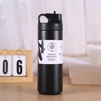 Chine Bouteille d'eau chaude et froide isolée 550 ml Capacité en acier inoxydable intérieur Couvercle à paille à vendre