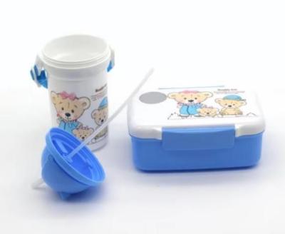 Cina 17*12*6,5cm Disegno di animazione di plastica Bambini carini Bento Lunch Box Set con bottiglia d'acqua in vendita