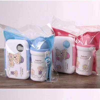 Cina 17*12*6,5cm Disegno di animazione di plastica Bambini carini Bento Lunch Box Set con bottiglia d'acqua in vendita
