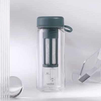 중국 휴대용 플라스틱 물병 간단한 스타일과 차 인프이셔와 450ml/600ml 용량 판매용