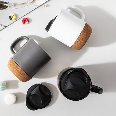중국 지속가능 8.8*11.3cm Custom Creative Cork Bottom 세라믹컵 매트 플라스틱 뚜?? 판매용