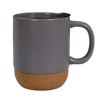 China Custom Logo Eco-Friendly 450ml Ceramic Coffee Mug with Cork Bottom for sale
