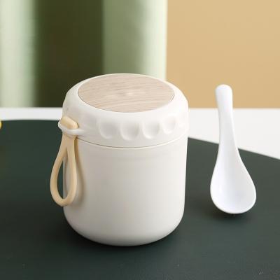 China Sample 400ml Mini Thermos Bottle Vacuum Flask Thermos Food Jar Portable Stainless Steel Insulated Food Warmer Container for sale