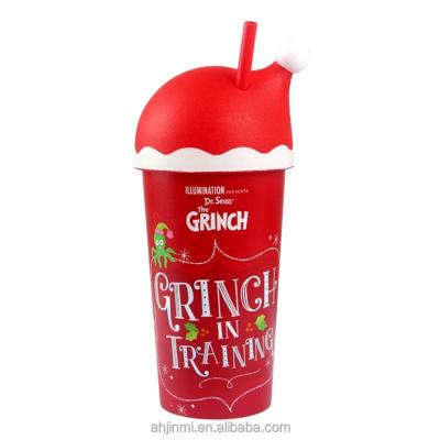 Cina Cartone Stile Natale Magico Plastica 20 Oz Frosted Tumbler con logo personalizzato e paglia in vendita