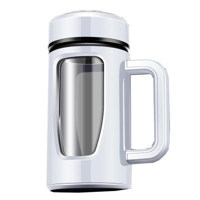 China Hoog borosilicaat glas grote capaciteit wandelende buitenglasbeker met handvat en deksel Te koop