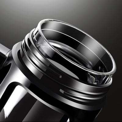 China Hoog borosilicaat glas grote capaciteit wandelende buitenglasbeker met handvat en deksel Te koop