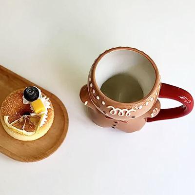 Cina Tazza di latte in ceramica di Natale ecologica da 300 ml con un grazioso disegno 3D per tazze da tè in vendita
