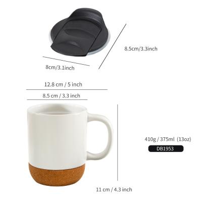 Cina Logo personalizzato Tazza da caffè in porcellana sublimata da 15 oz con fondo di legno Tazza di latte in ceramica nera in vendita