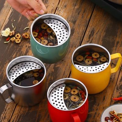 China Customized Color 20oz Stainless Steel Teapots for Party Reusable Crescent Filter Fruit Teacups for sale