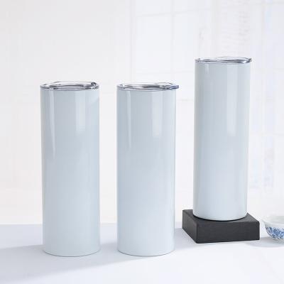 Chine Choix à double paroi en acier inoxydable sous vide isolé 20oz 30oz droit mince sublimation tumbler avec paille à vendre