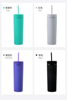 China Accessories With None High Sales Colourful 16 oz Plastic Water Bottle With Straw And Lid for sale
