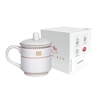 China Bulk Novelty Ceramic Handmade Light Colors Grandpa Mug with Lid Hand Grip Coffee Mug for sale