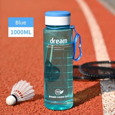 China 1L Eco-friendly PET Portable Direct Drinking Bottle With Capacity Mark for Fitness Sport for sale