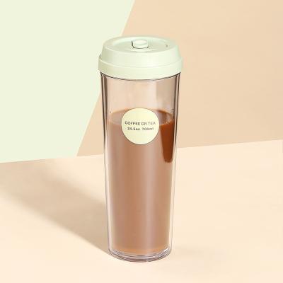 중국 320ml/420ml/520ml/700ml 재사용 가능한 뚜?? 이 있는 플라스틱 투명 차컵 캠핑용 판매용