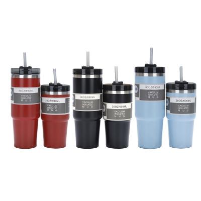 China 20oz 30oz Edelstahl Kaffeetasse Portable Tumbler mit Sraws Logo Kunden Logo zu verkaufen