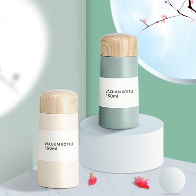 China Doppelwand Mini Holz Getreide Edelstahl Thermos Gerade Tasse Wasserflasche 0,5kg zu verkaufen