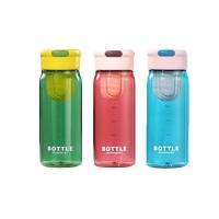 China PP Plastic 650ml Portable Drinking Water Bottle with Strainer Custom Logo for sale