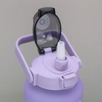 China Plastic Water Bottle 2000ml with Time Marker Gradient Color Portable Drinkware for sale