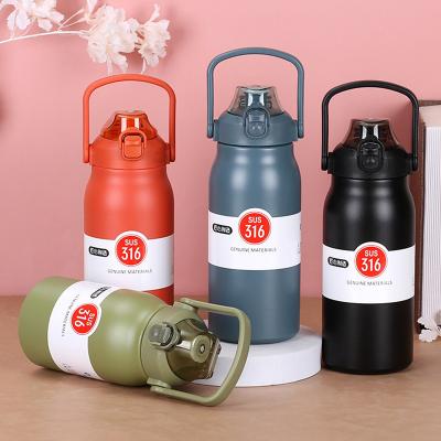 Cina 1000 ml 316 bottiglie doppio strato in acciaio inossidabile con coperchio e maniglia tenete caldo-freddo 12 ore Logo personalizzato in vendita