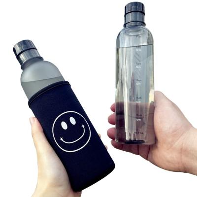 Cina Isolamento termico 500 ml Sport Time Marker Bottiglia di plastica per acqua potabile con CAVOLO in vendita