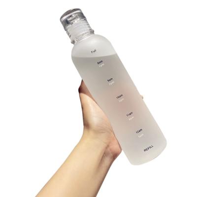 China 500ML Time Marker Plastic Water Bottle With Lid and Lid for Sports Camping Travel for sale