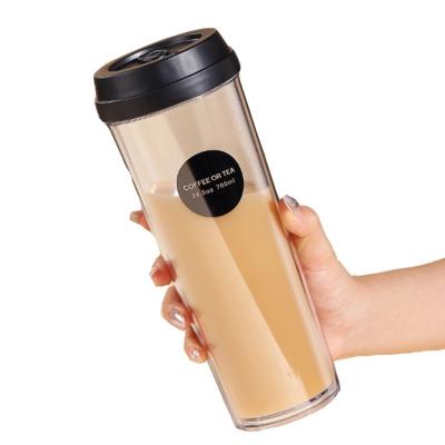 Cina 320/420/520ml/700ml Bottiglia d'acqua in plastica a doppia parete ecologica con coperchio impermeabile in vendita