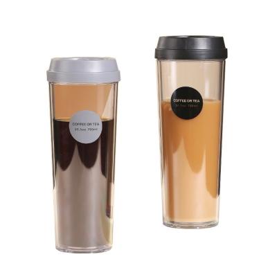 Cina Campeggio essenziale riutilizzabile doppio muro Tumbler tazza di tè di plastica 320ml 420ml 520ml 700ml in vendita